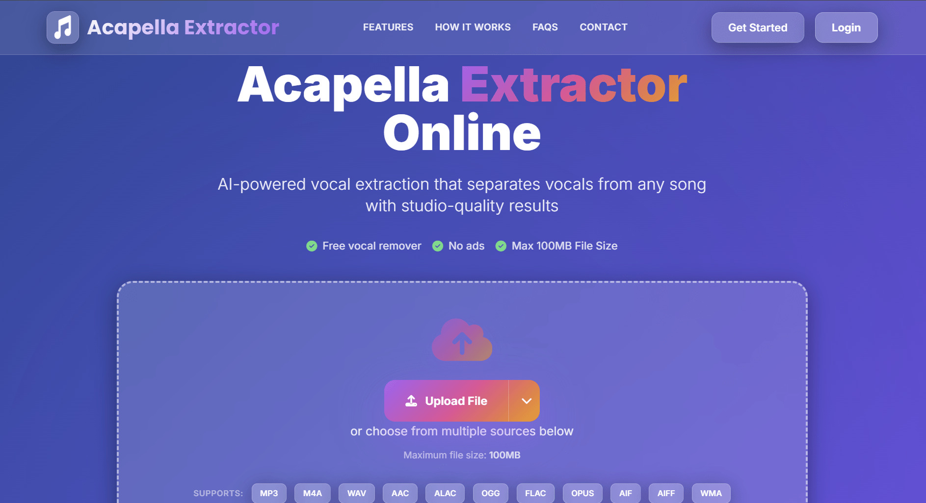 Free Acapella Extractor Online - Extract Vocals From Song. Supports mp3 ...